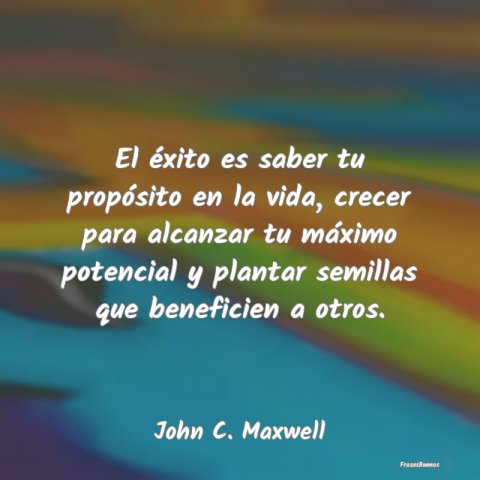 Frases de John C. Maxwell - El éxito es saber tu propósito en la v