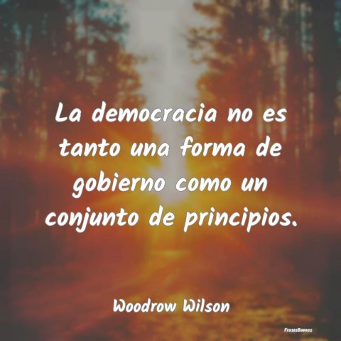 Frases de Woodrow Wilson - La democracia no es tanto una forma de g