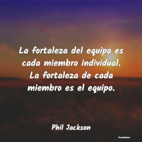 La fortaleza del equipo es cada miembro